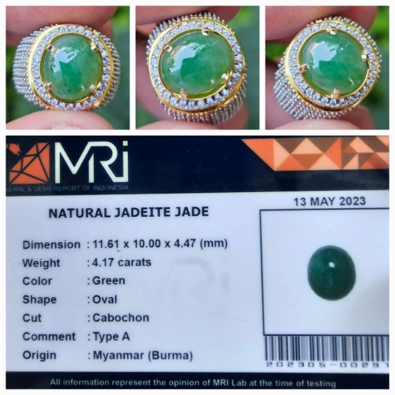 Jual Natural Giok Burma Myanmar Jadeite Jade Type A Memo 4.17 crt ...