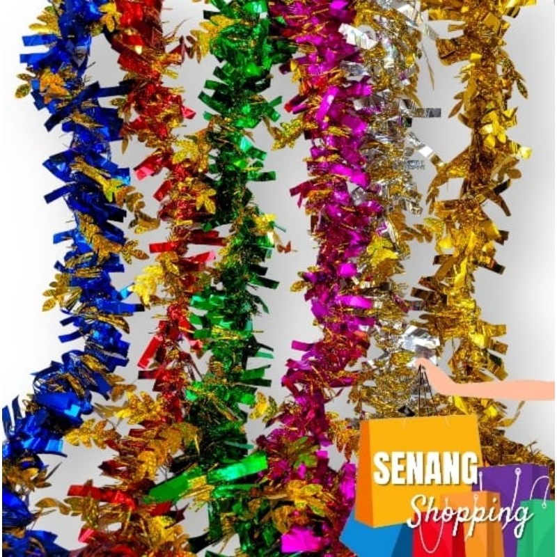 Jual SLINGER/TENSEL KOMBINASI DAUN EMAS/RUMBAI KOMBINASI DAUN/MN017 ...