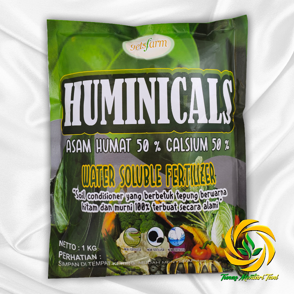 Jual PUPUK HUMINICALS 1 KG 100% Organic / Asam Humat 50% - Calsium 50% / Membuat Tanah lebih ...