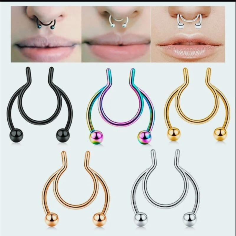 Jual Tindik Hidung Banteng Titanium Fake Septum Piercing Titanium 9760