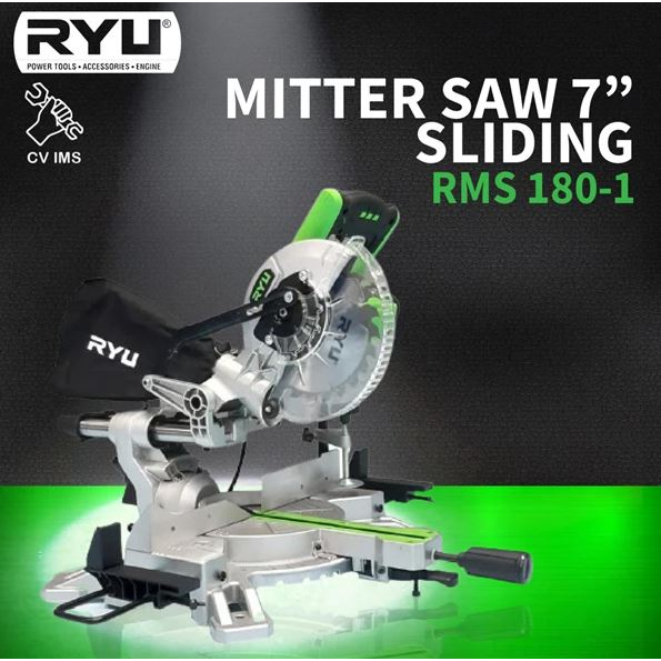 Jual MESIN Sliding Miter Saw 7" Mitre Saw Sliding 7" RYU RMS180-1 Miter Saw Geser 7" Sliding ...