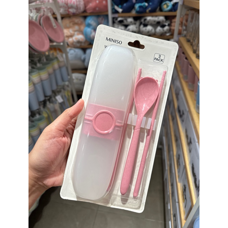 Jual CUTLERY SET MINISO SENDOK GARPU SUMPIT WHEAT FIBER FLATWARE SET ...