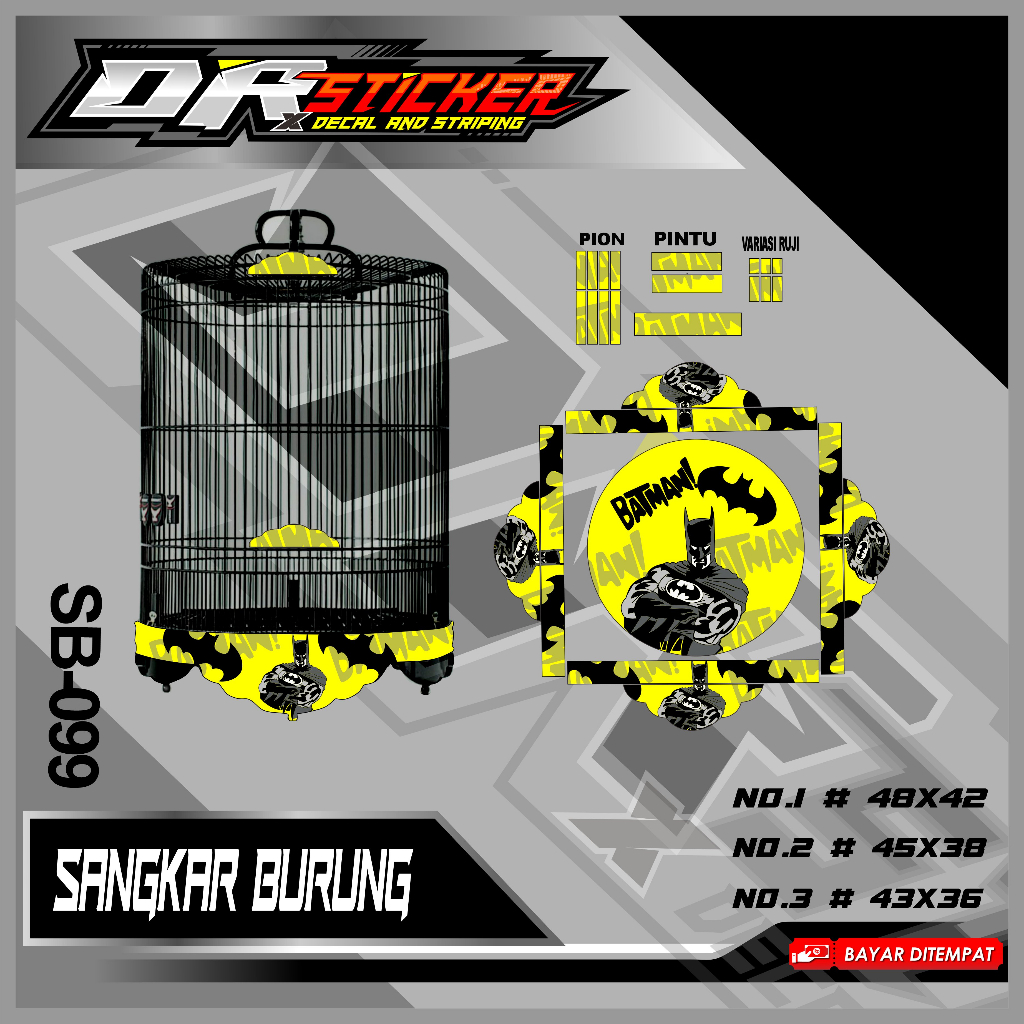 Jual COD DECAL VARIASI SANGKAR MURAI BATU - Stiker Dekal Kandang Burung ...