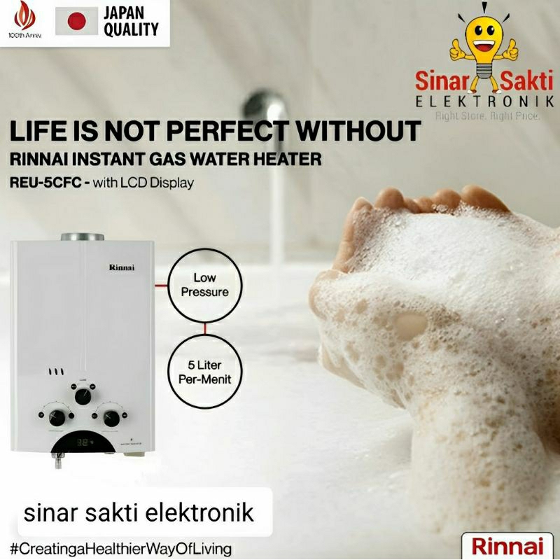 Jual Water Heater Rinnai Gas REU 5 CFC 5L 5 liter REU5CFC Pemanas Air Mandi Gas | Shopee Indonesia