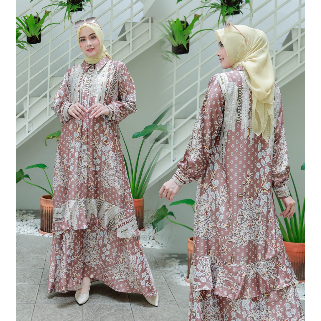Jual Warna Warni Brand Gamis sumalia motif/gamis motif/baju lebaran ...