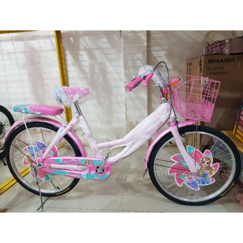 Jual Sepeda Mini 24 inch ATLANTIS ( WARNA PINK ) | Shopee Indonesia