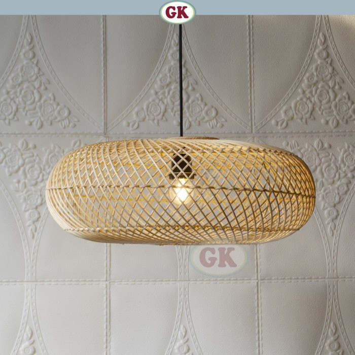Jual Kap Lampu Gantung Rotan DONUT 03 D50 - Japandi Style Handwoven ...