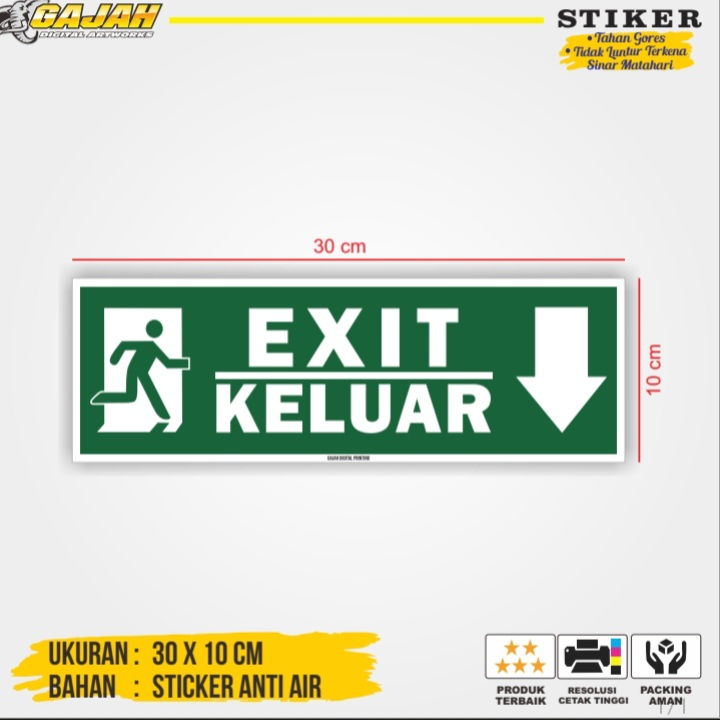 Jual Stiker Jalur Evakuasi Exit Sign | Shopee Indonesia