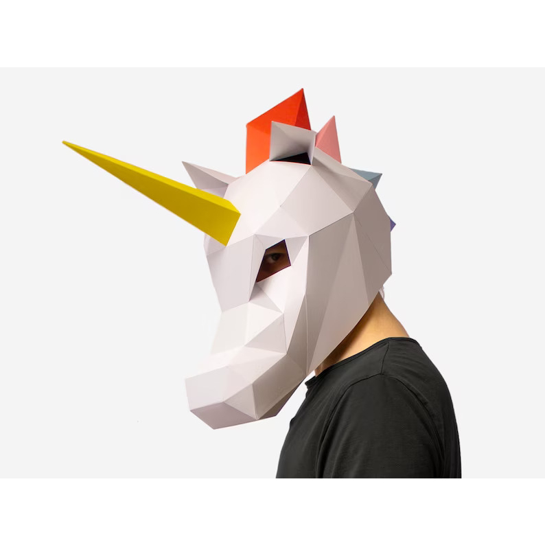 Jual Japanese Papercraft Topeng Kuda Unicorn Mask Premium 3D Unik Ulang ...