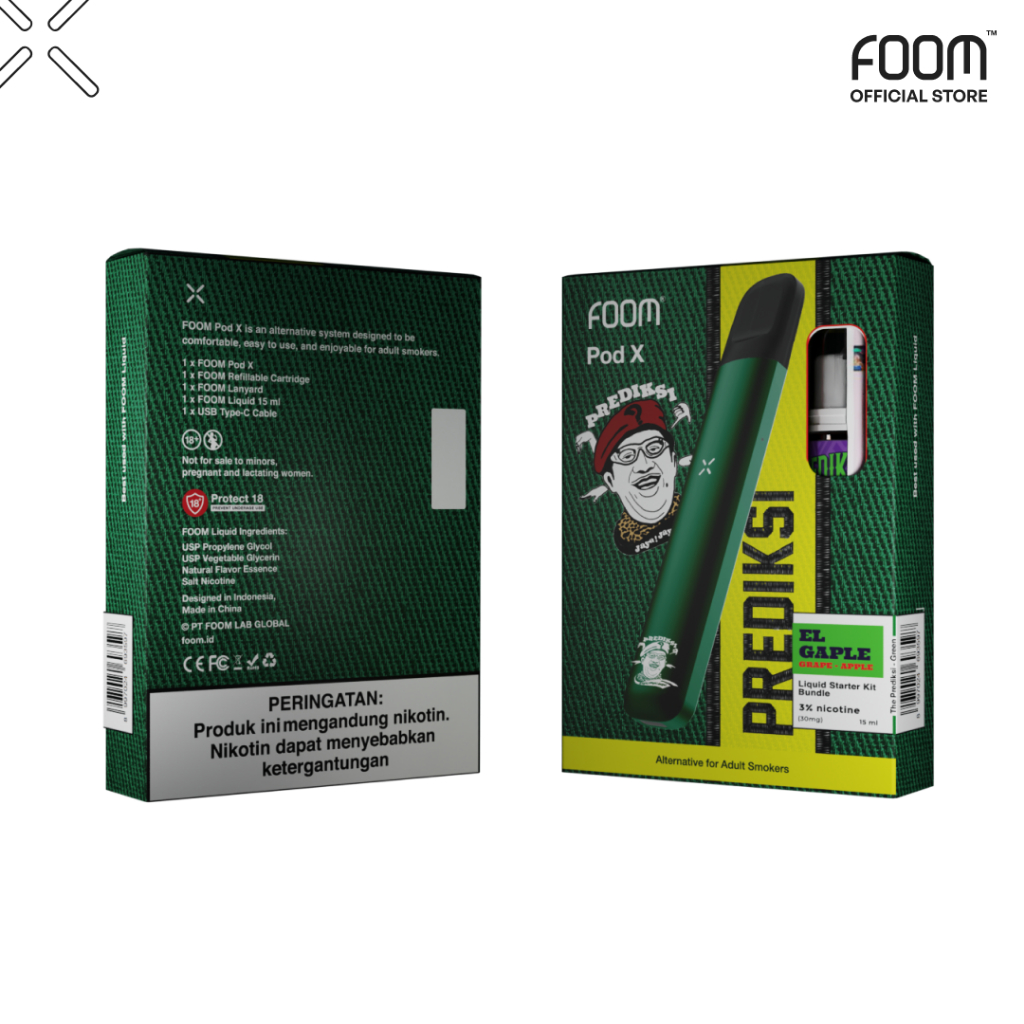 Jual FOOM Pod X The Prediksi Green Bundling Liquid | Shopee Indonesia