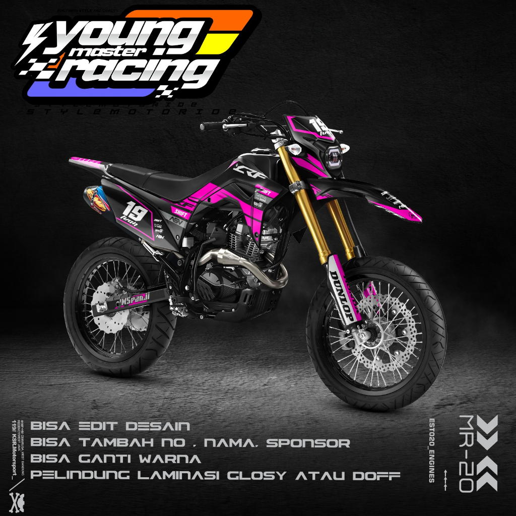 Jual Sticker setiker stiker decal CRF 150 L-(013) minimalis Fullbody-Dekal CRF 150 L Trail ...