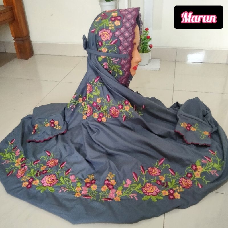 Jual Mukena Dewasa Terusan Bordir Mukenah Terusan Dewasa Polino Warna ...