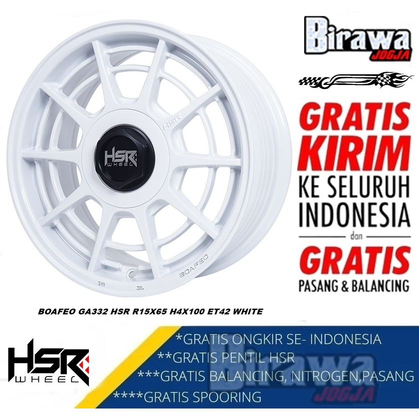 Jual Velg Racing Ring 15 HSR BOAFEO R15 Pcd 4x100 Untuk Mobil Mirage March Brio Agya Ayla Vios ...