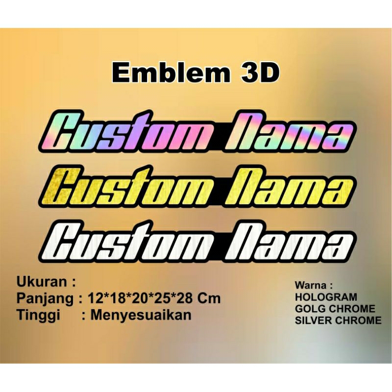 Jual EMBLEM CUSTOM / NAMA / TULISAN / panjang 12*18*20*28CM | Shopee ...