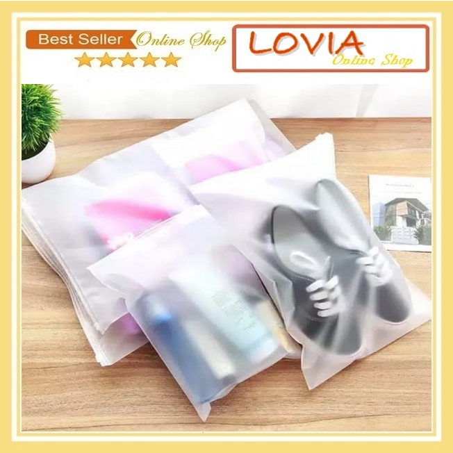 Jual Travel Pouch Polos Storage Bag Model Zipper Plastik Pelindung ...