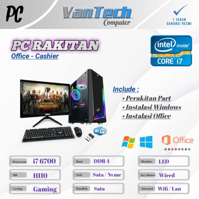 Jual Paket PC Rakitan Core i7 6700 Casing Gaming Fullset Siap Pakai | Shopee Indonesia