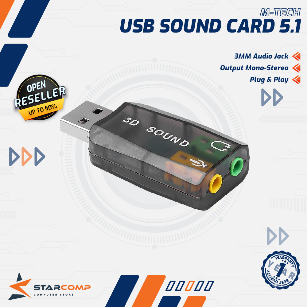 Jual Sound Card M-Tech Original USB Audio Sound Card 5.1 | Shopee Indonesia