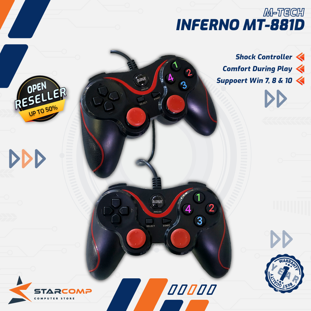 Jual Gamepad M-Tech MT-881D Double Inferno Getar Joystick Stik PC ...
