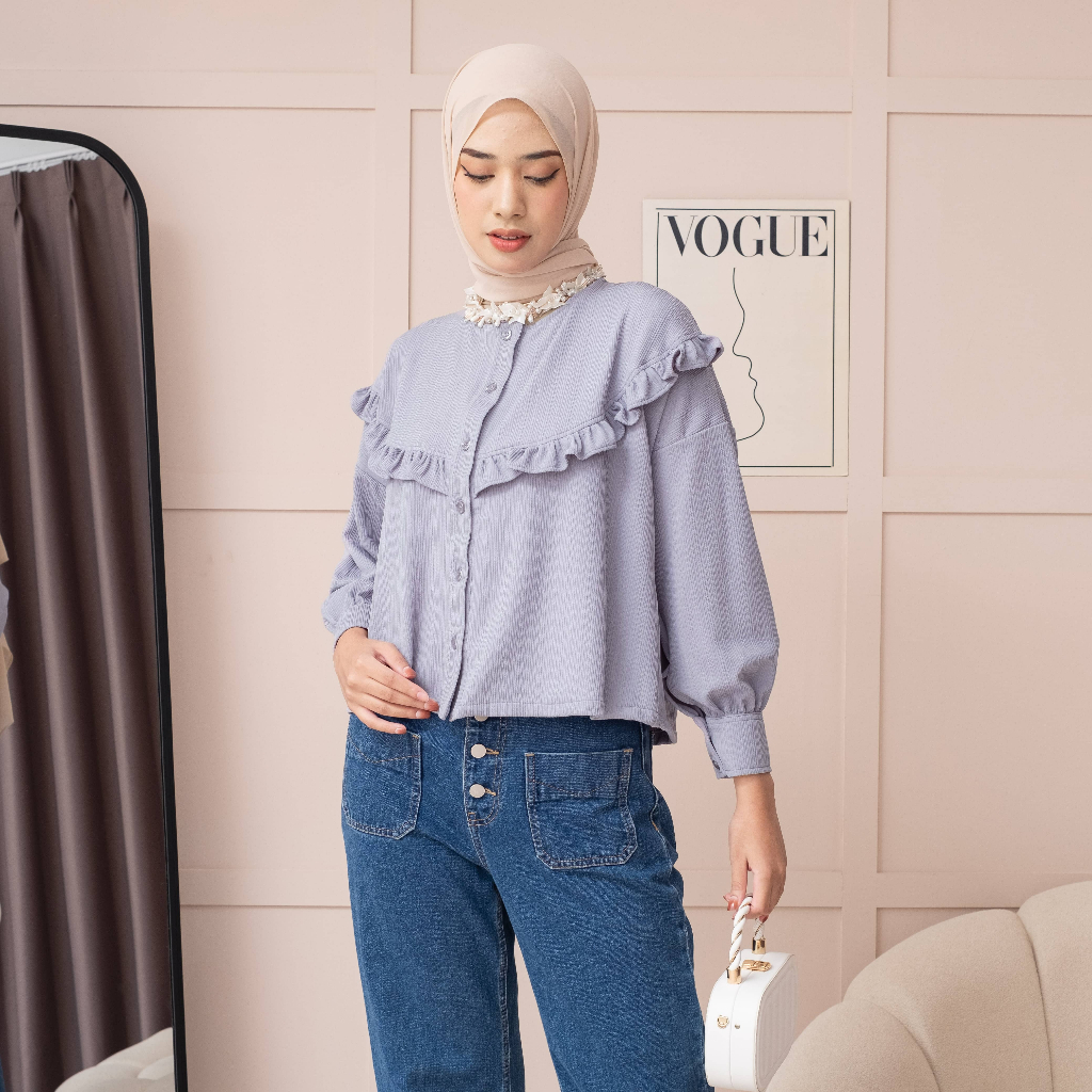 Jual Mayoutfit Laliza Outer | Outer Kardigan Ruffle Layer | Shopee Indonesia
