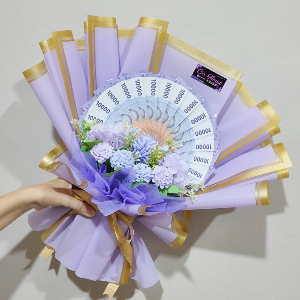 Jual Buket Uang Pecahan 10ribu total 15 Lembar Model Kipas (Size Medium ...