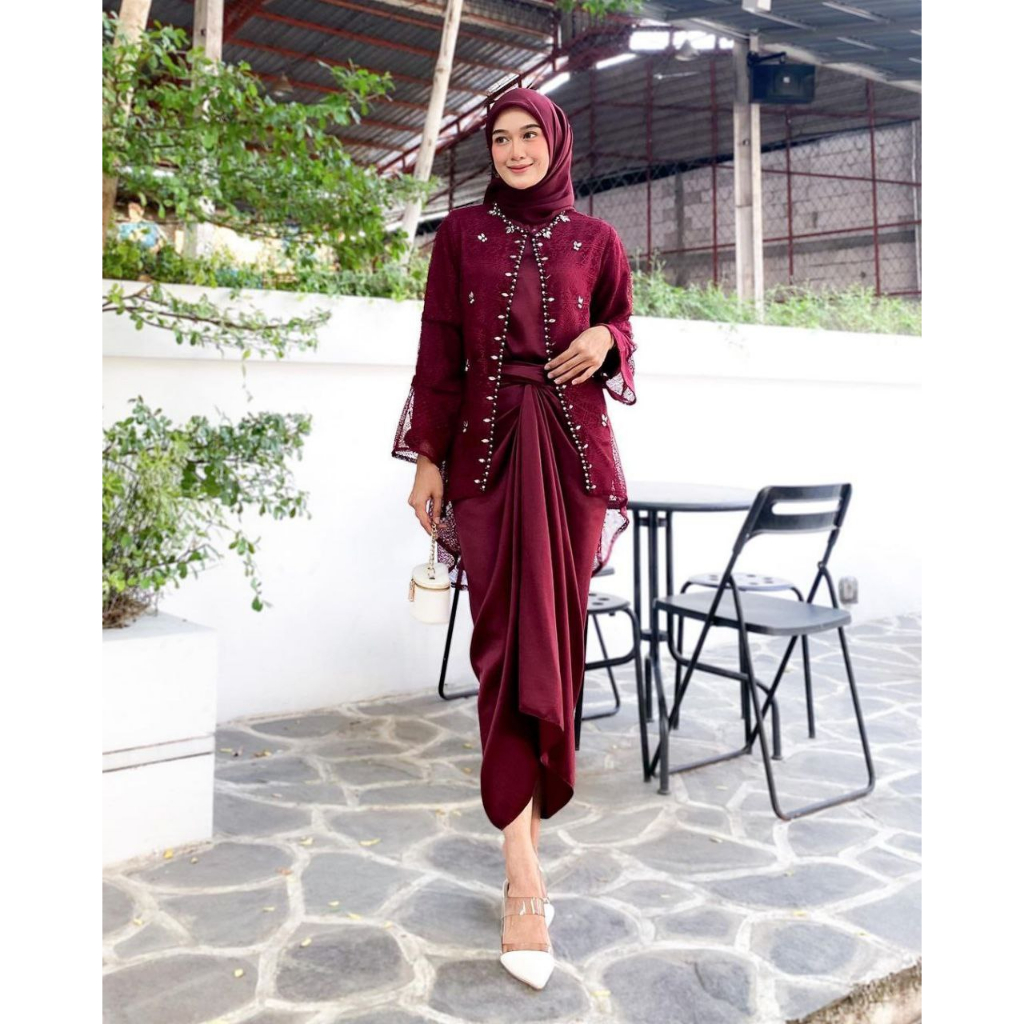 Jual ONESET CLARISA - OUTFIT KONDANGAN- OUTER BRUKAT PREMIUM - SETELAN ...