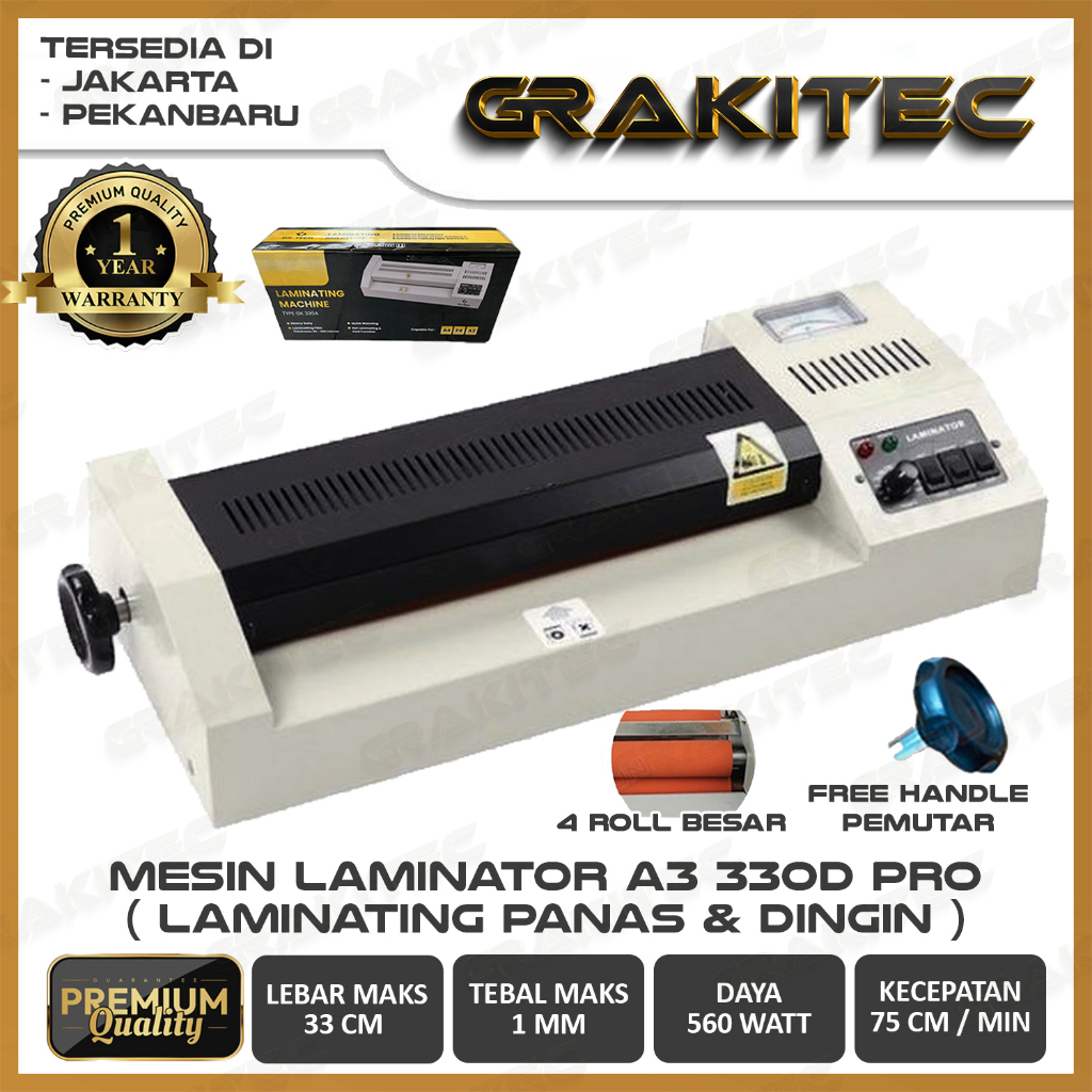 Jual Mesin Laminating A3 330mm Laminator Premium GRAKITEC | Shopee ...