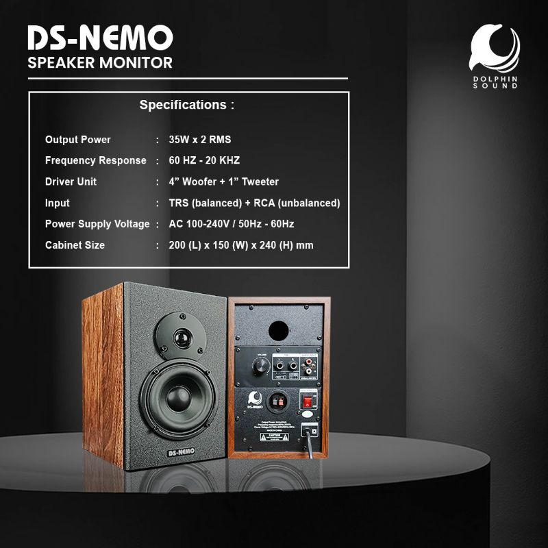 Jual Dolphin Sound DS-NEMO 4" BOOKSELF STEREO New Release Speaker ...