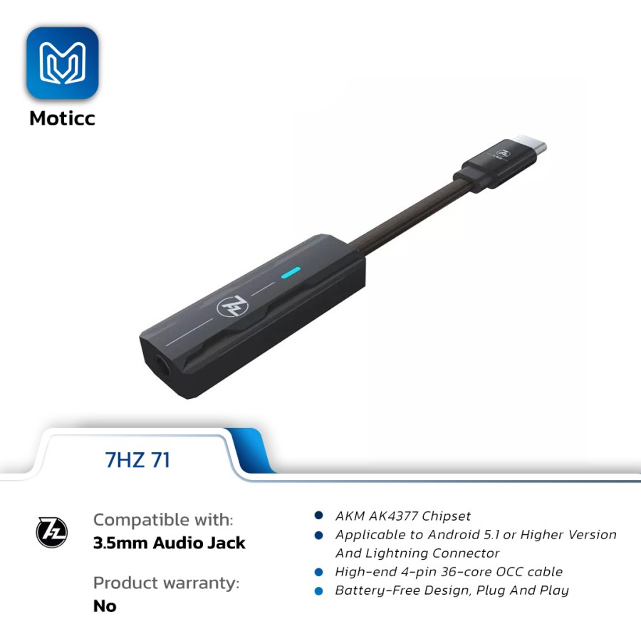 Jual 7HZ SEVENHERTZ 71 DAC Dongle Type C to 3.5 AK4377 32/384khz AMP ...