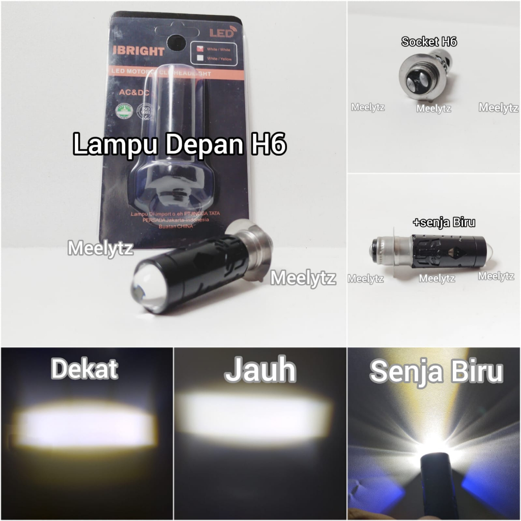 Jual IBRIGHT - Lampu Depan H6 LED Laser high low senja biru 20watt Body Hitam Full Alumunium ...