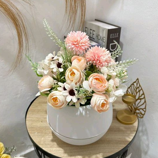 Jual vas bola bunga mawar rose bulan super rimbun Artificial bunga hias ...