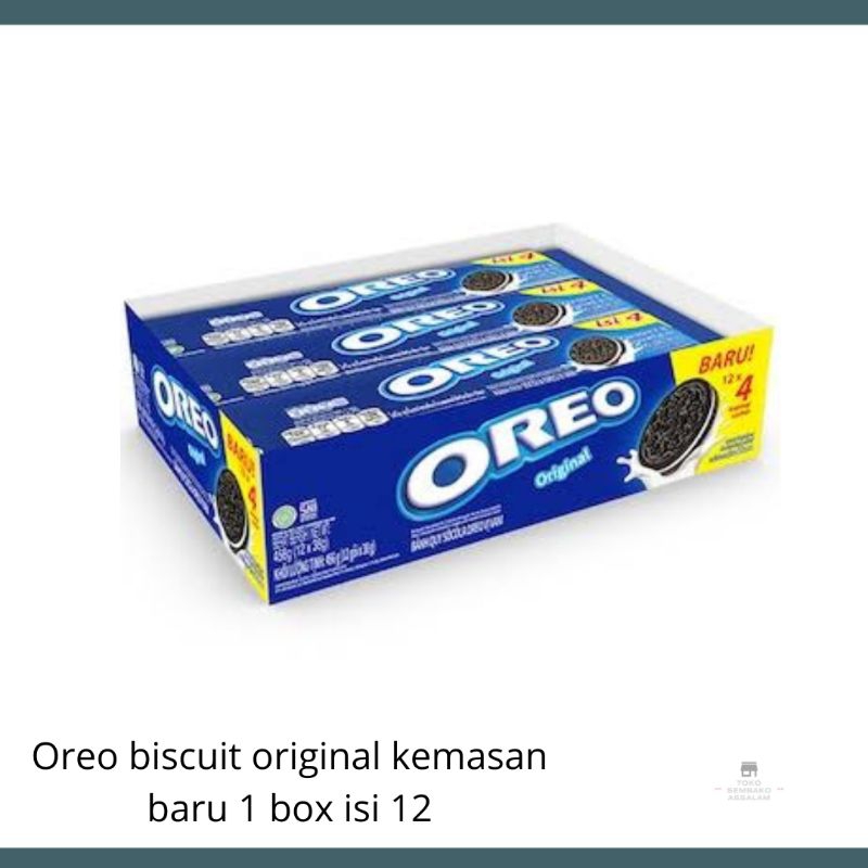 Jual oreo biscuit krim original kemasan baru 1BOX isi 12 | Shopee Indonesia