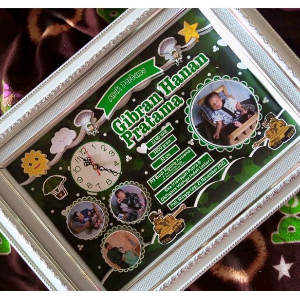 Jual Biodata Baby 3D 15R | Pigura Bayi | Papan Nama Kelahiran | Biodata ...