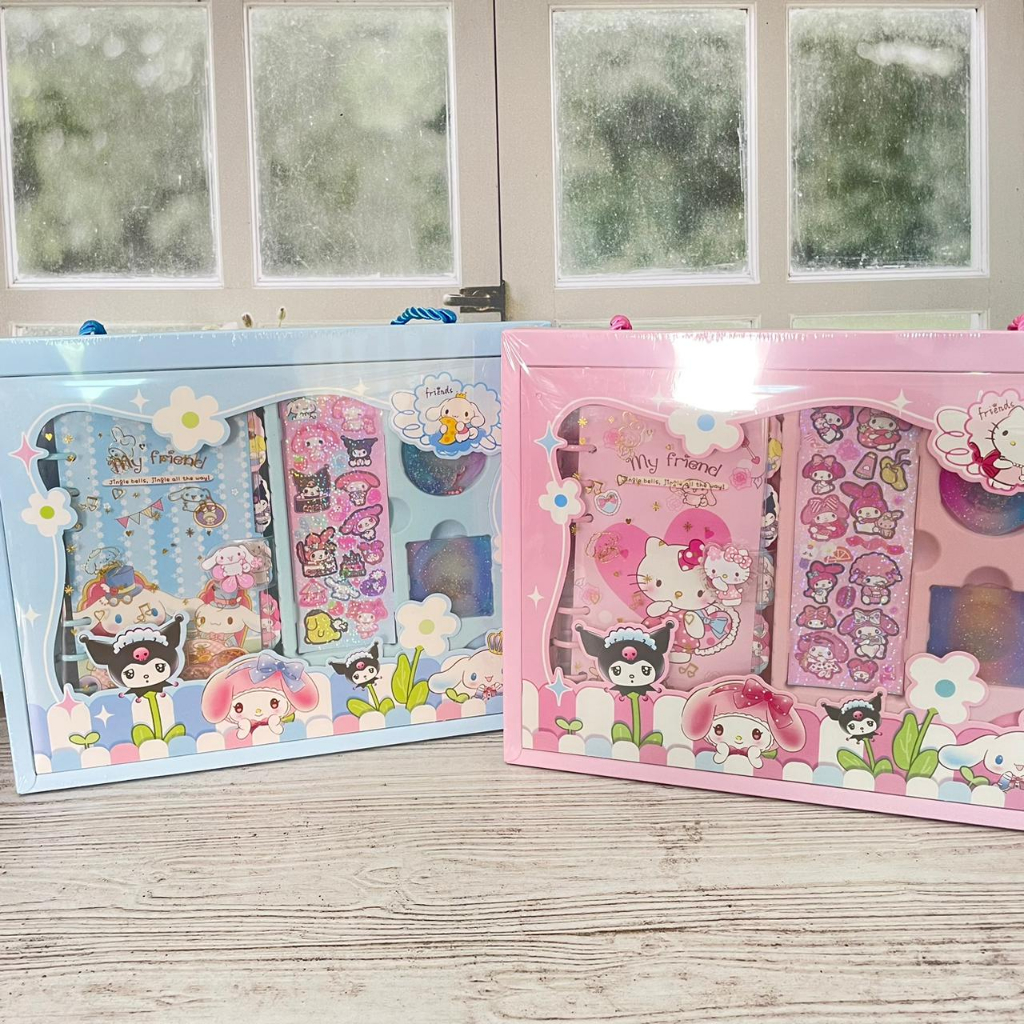 Jual Paket Jurnal Sanrio 7 in 1 Box Mewah Super Lengkap Sticker Tempel ...