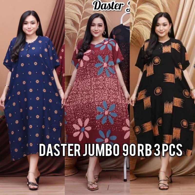 Jual Paket hemat 90ribu 3 pcs daster jumbo ld 125 bahan super adem ...