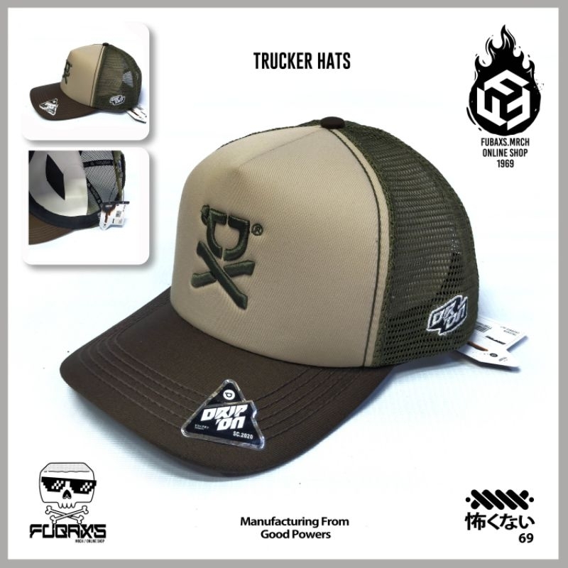 Jual DRIPON topi trucker edisi DX COKLAT CREAM ARMY | Shopee Indonesia
