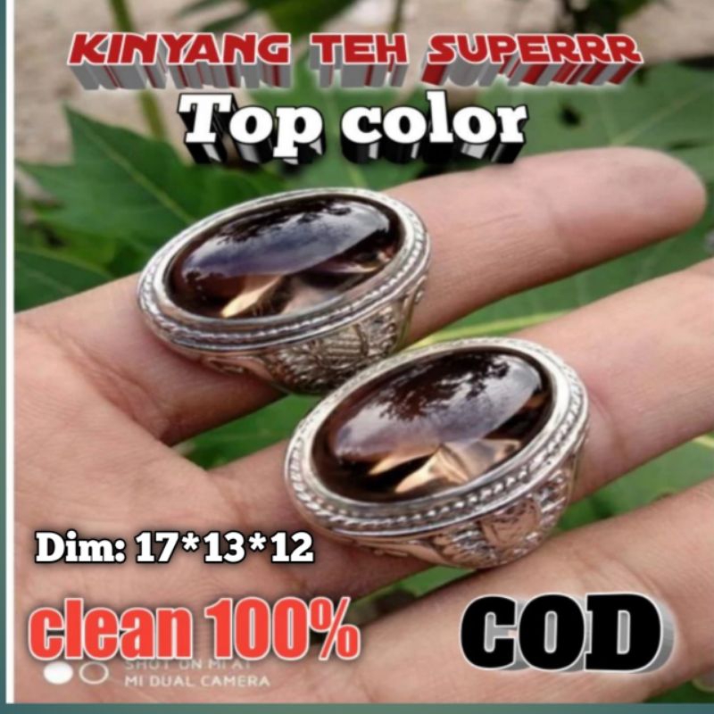 Jual natural batu kecubung/quartz/ kinyang teh+ring kualitas super ...