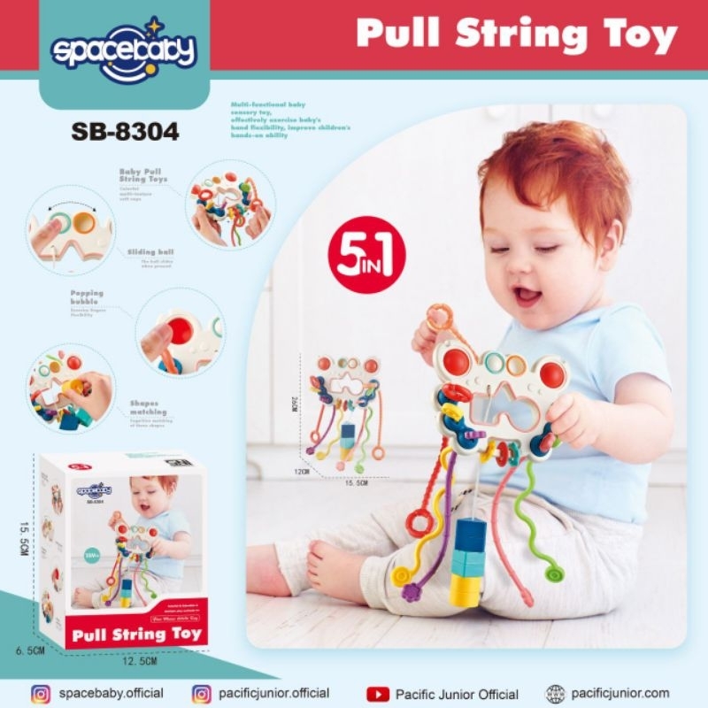 Jual MAINAN EDUKASI ANAK RATTLE PULL STRING TOYS 5IN1 /Space Baby SB ...
