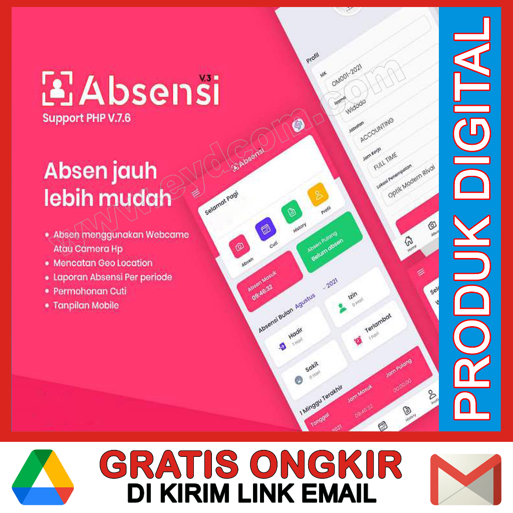 Jual SOURCE CODE APLIKASI ABSENSI FOTO V.3.2 KOORDINAT LOKASI DENGAN ...