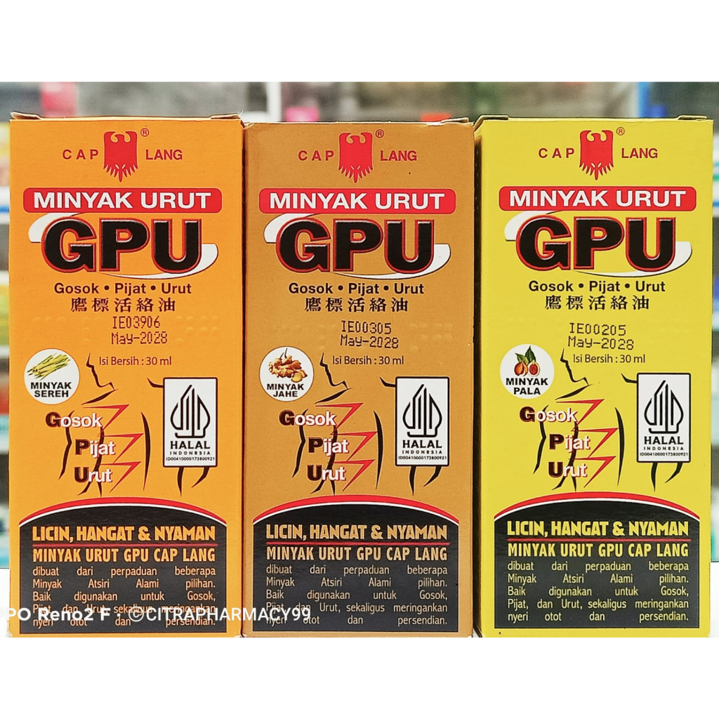 Jual Minyak Urut 𝐆𝐏𝐔 𝟑𝟎𝐌𝐋 Semua Varian - Meredakan Nyeri Otot, Keseleo ...
