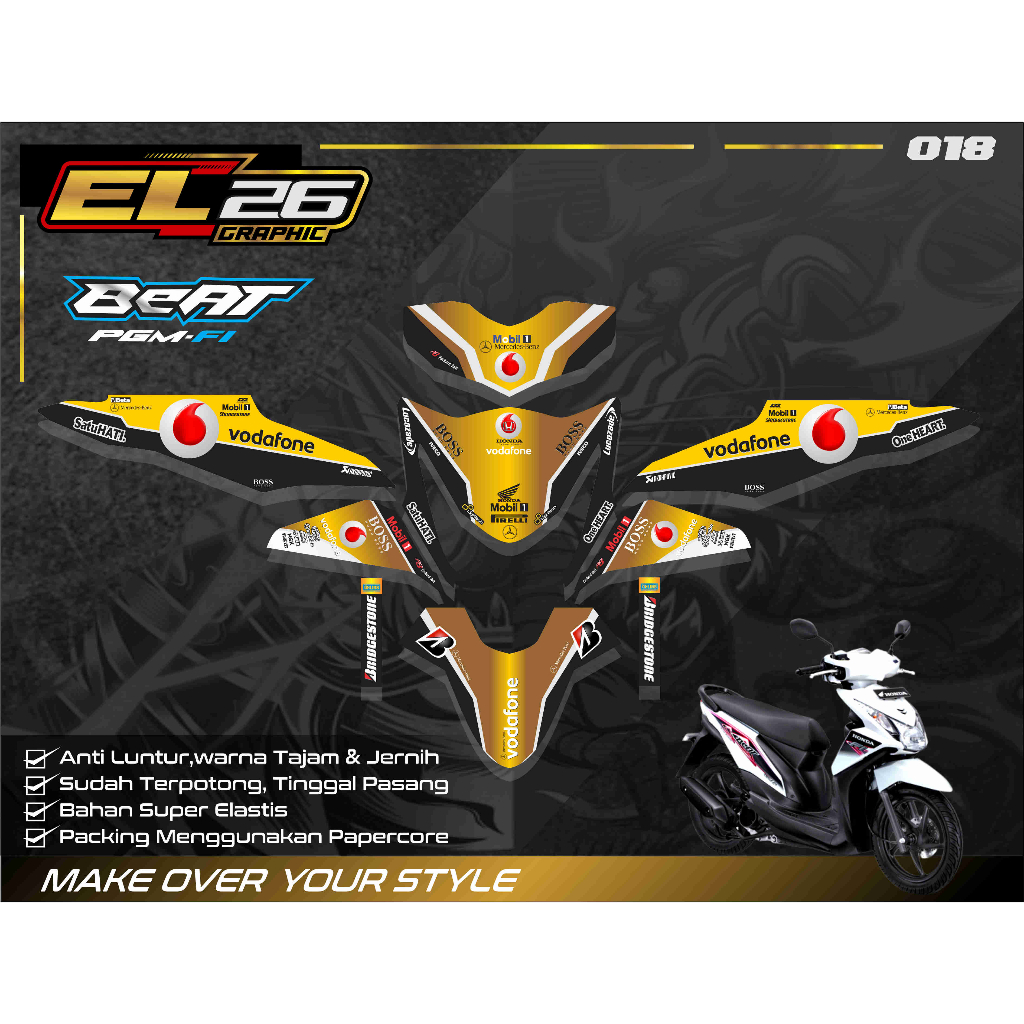 Jual 18 7Decal Dekal Sticker Stiker Striping BEAT FI OLD LAMA FULL BODY ...