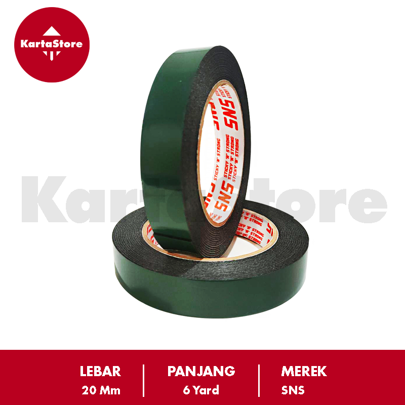 Jual DOUBLE TAPE FOAM HIJAU 20 MM x 5 YARD SNS | Shopee Indonesia