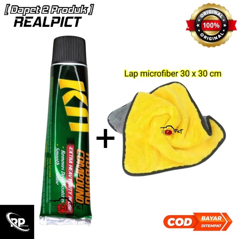 Jual kit rubbing compound 60 gr+ kain lap microfiber 30 x 30 cm ...