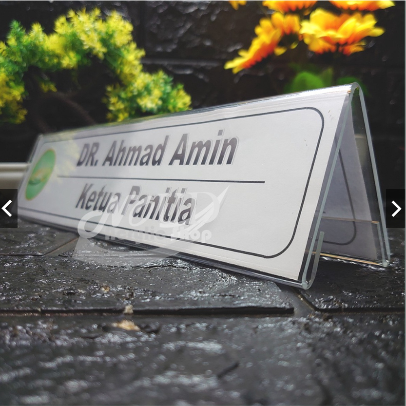 Jual Papan Nama Meja Akrilik Acrylic Name Desk Ukuran 7 x 30 | Shopee ...