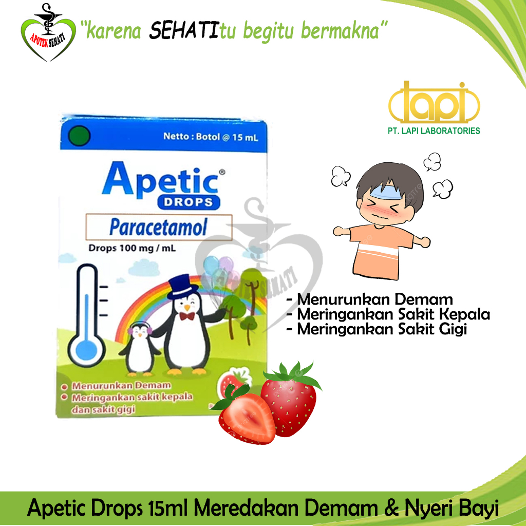 Jual Apetic Paracetamol Drop Sirup Forte Meredakan Demam Sakit Kepala ...