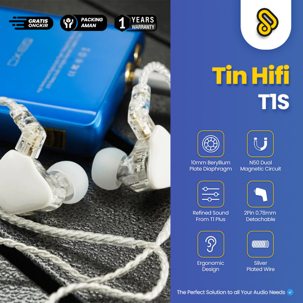 Jual Tin HIFI T1S Beryllium Plated Diaphragm In Ear Earphone | Shopee Indonesia