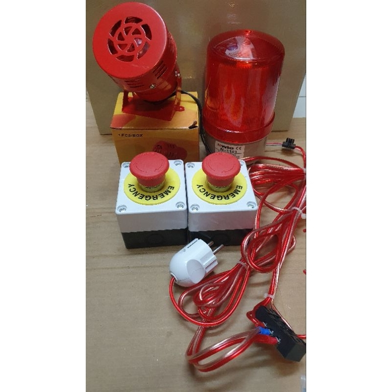 Jual sirine peresmian emergency bahaya fire alram 2 tombol set gedung ...