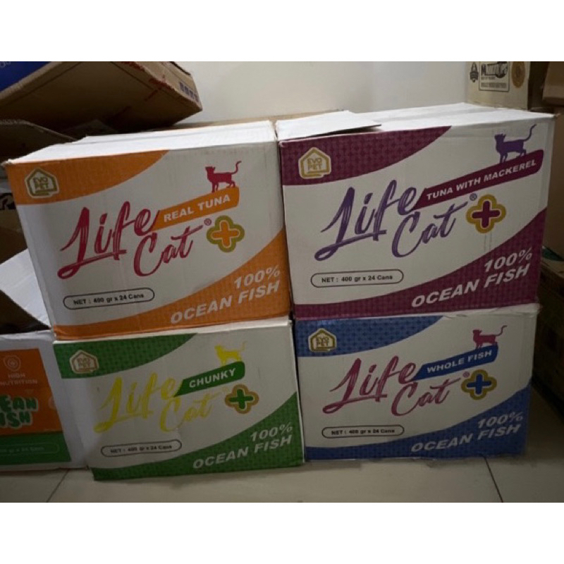 Jual LIFE CAT lifecat PLUS 1dus isi 24 Makanan Kaleng Kucing 400gr ...