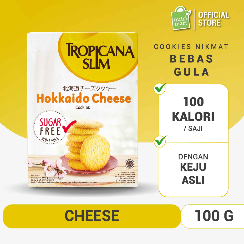 Jual Tropicana Slim Hokkaido Cheese Cookies (5 Sch) - Snack Biskuit ...
