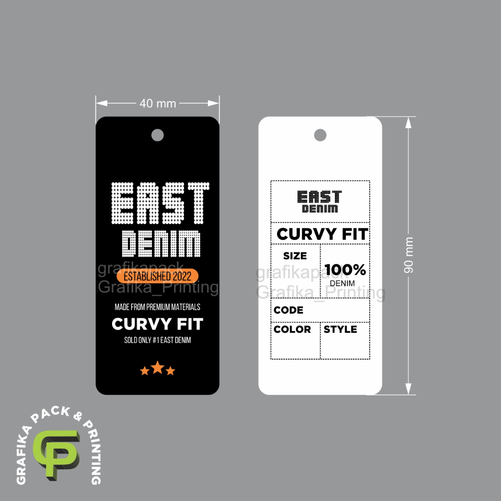 Jual Hang Tag Baju Label Souvenir Custom Cetak Ukuran 4 x 9 cm | Shopee ...