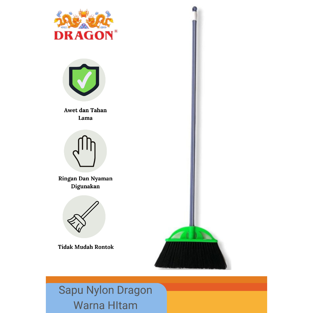 Jual Sapu Nilon Dragon | Sapu Lantai Nylon Taiwan Warna & Hitam | Sapu ...